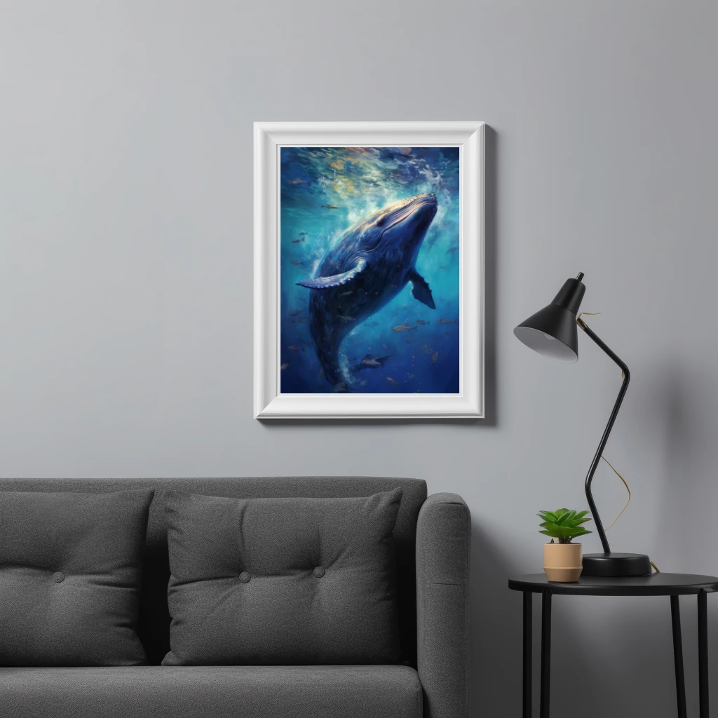 Zwemmende walvis in prachtig water poster | Duik in oceaan magie ...