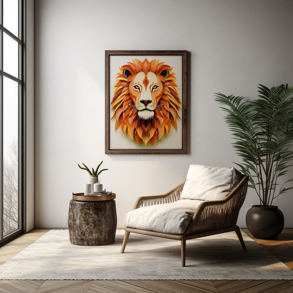 3D leeuw gemaakt van papier poster kopen | Printmolen.nl